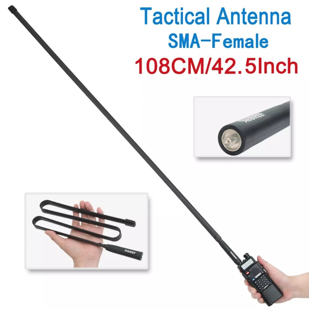 Authentic ABBREE Tactical Antenna SMA-F SMA Female Dual Band VHF/UHF ...