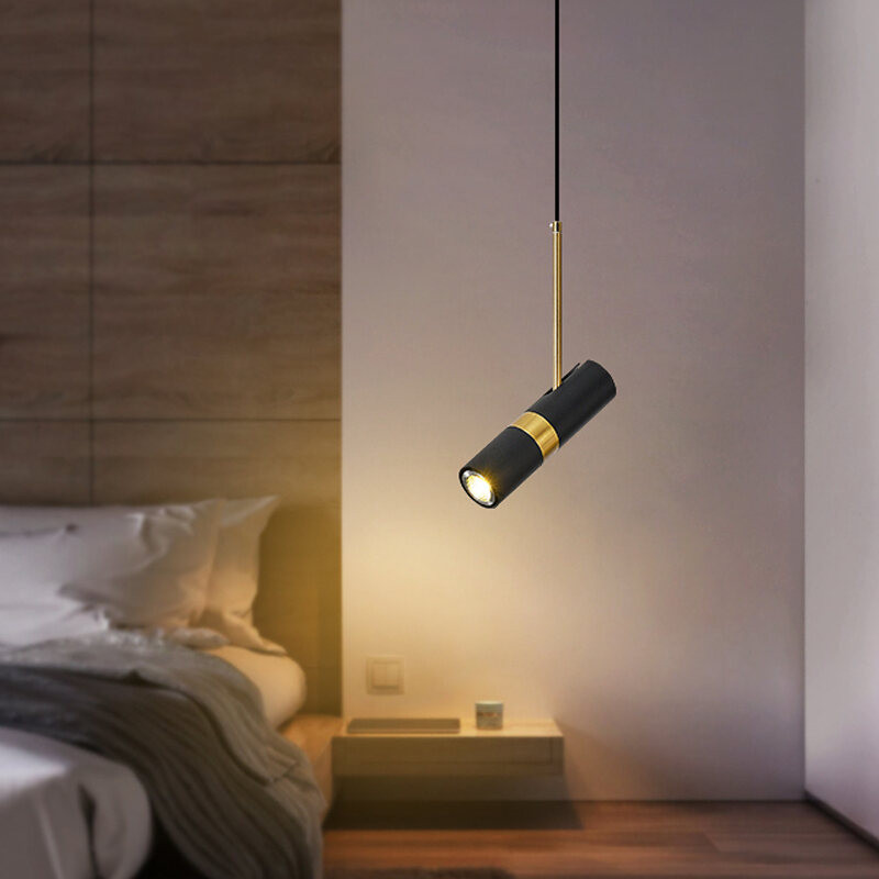 Modern LED Pendant Long Tube Modern Black Pendant Light Fixture,LED ...