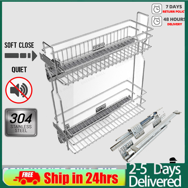 Condiments Pull out basket 2 layer 304 stainless Pull Basket comdiments ...