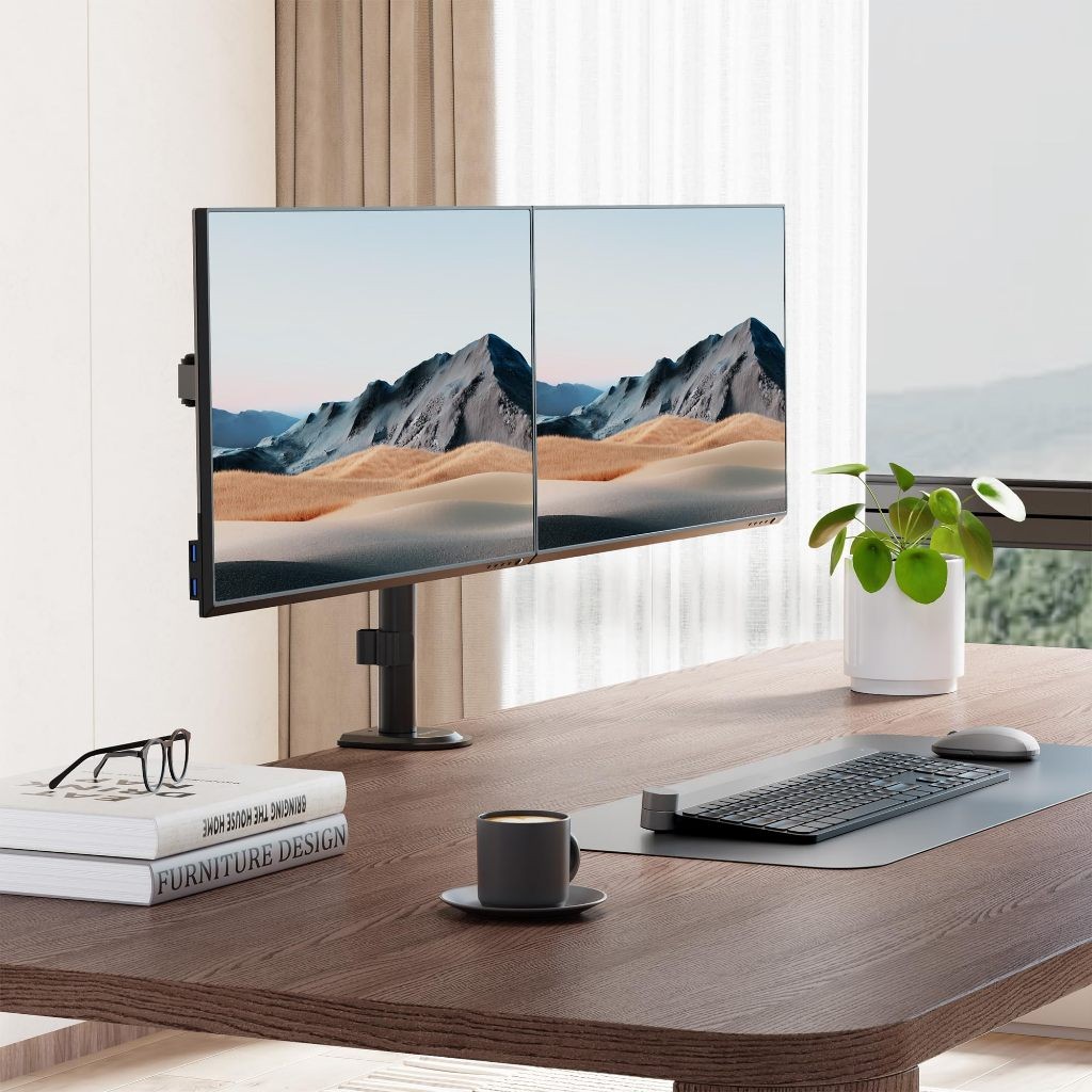 Cyberhome Double Monitor Bracket Mount Stand Adjustable Desk Stand ...