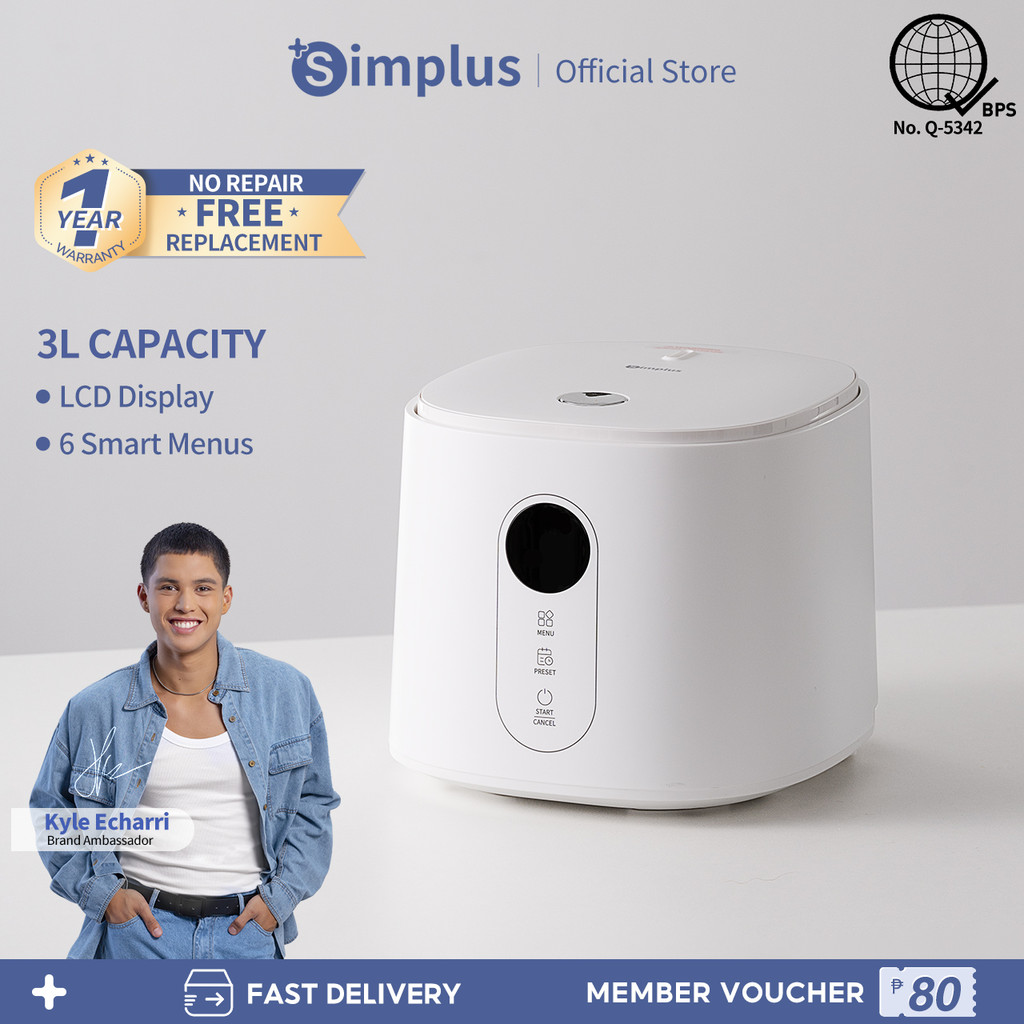 Simplus Low Sugar Electric Rice Cooker Desugar 3L Large Capacity with ...
