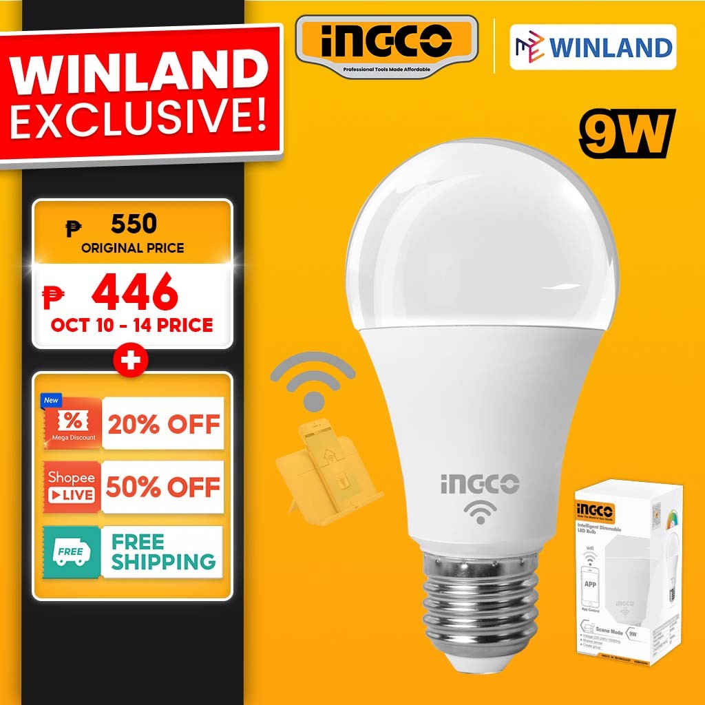 Ingco by Winland Intelligent Dimmable LED Bulb w/ Dimmer Function ...