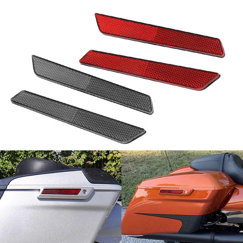 Motorcycle Reflector Hard Saddlebag Latch Covers ABS Plastic For Harley ...