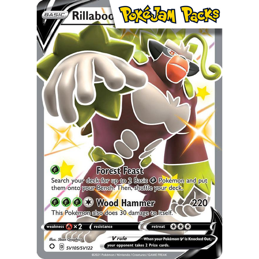 Rillaboom V - SV105/SV122 - Shiny Rare - Shining Fates - Pokémon TCG ...