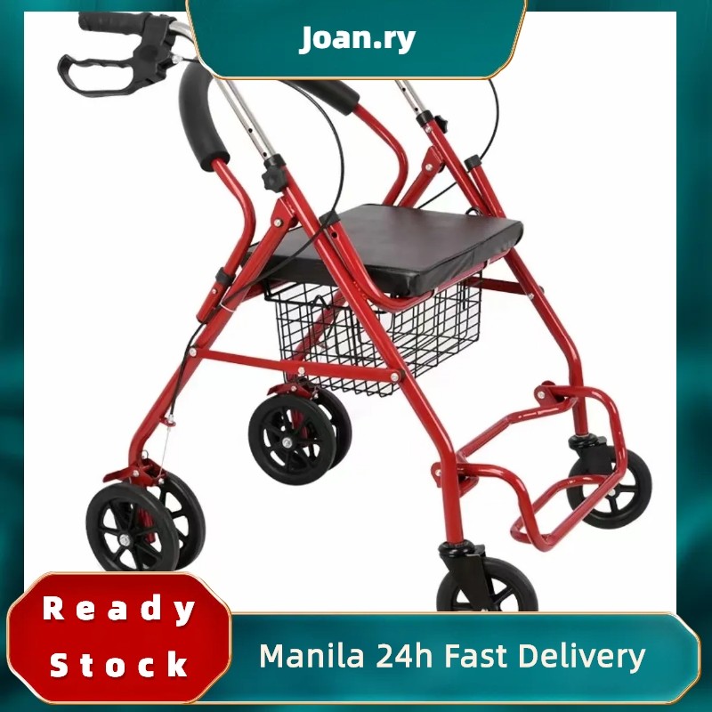 Elderly walker trolley can push and sit shopping cart elderly leisure ...
