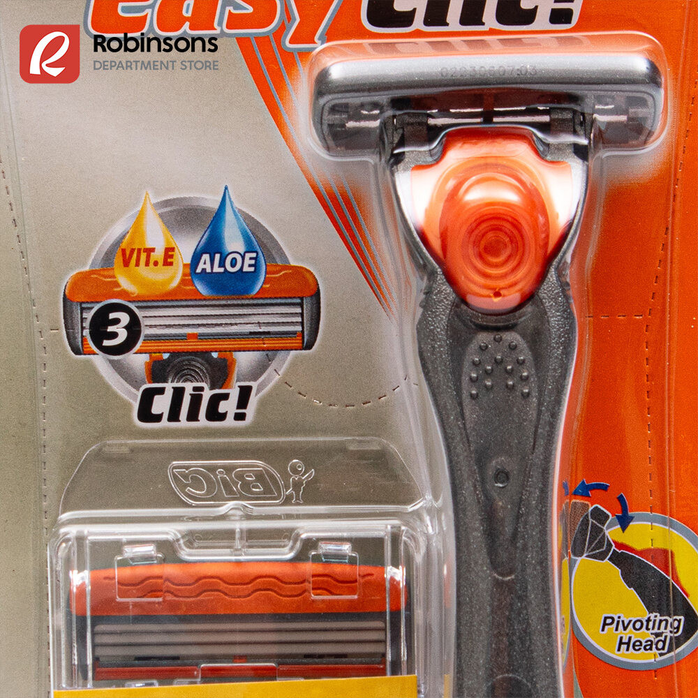 BIC Easy Clic 1 Handle + 1 Refill with Vitamin E and Aloe | Shopee ...
