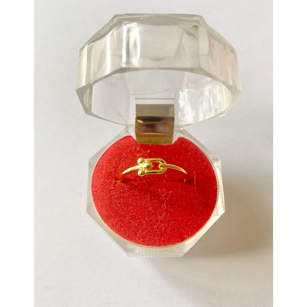 Pawnable 18K Saudi Gold Single Hardware Ring | Shopee Philippines