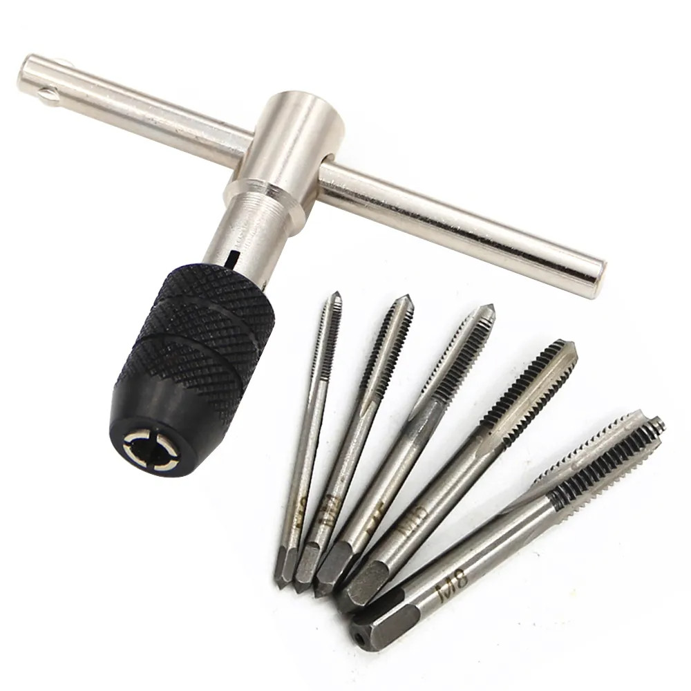 Adjustable T-type Ratchet Tap Wrench One-piece Easy T-Tap 3mm to 8mm ...