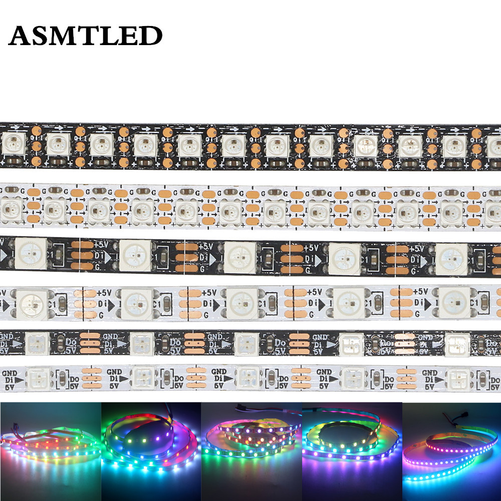 DC 5V Narrow 4mm 5mm 8mm WS2812B Led Strip light WS2812 5050 3535 RGB ...
