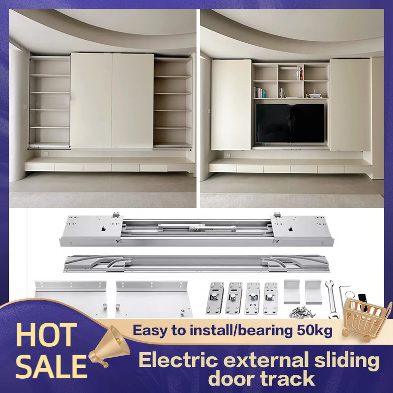 TV Cabinet Bus Sliding Door Hardware Track Invisible Wardrobe Electric ...
