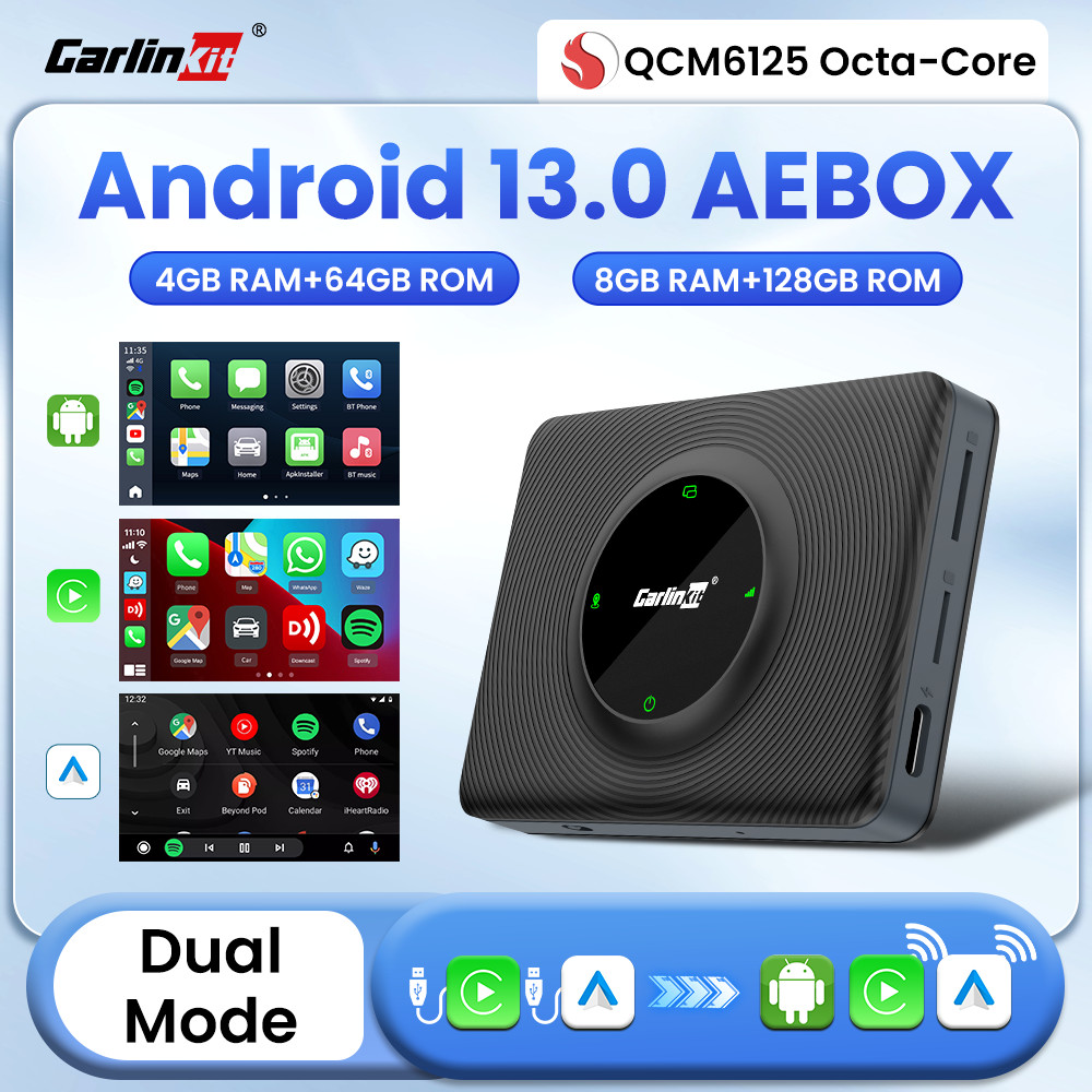 ☛CarlinKit Android 13 CarPlay Ai Box SM6225 6125 8G+128G Smart Car ...
