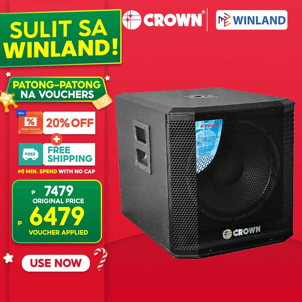 Crown by Winland 1-Way 12 Inch Passive Subwoofer Speaker 500watts 4-8 ...