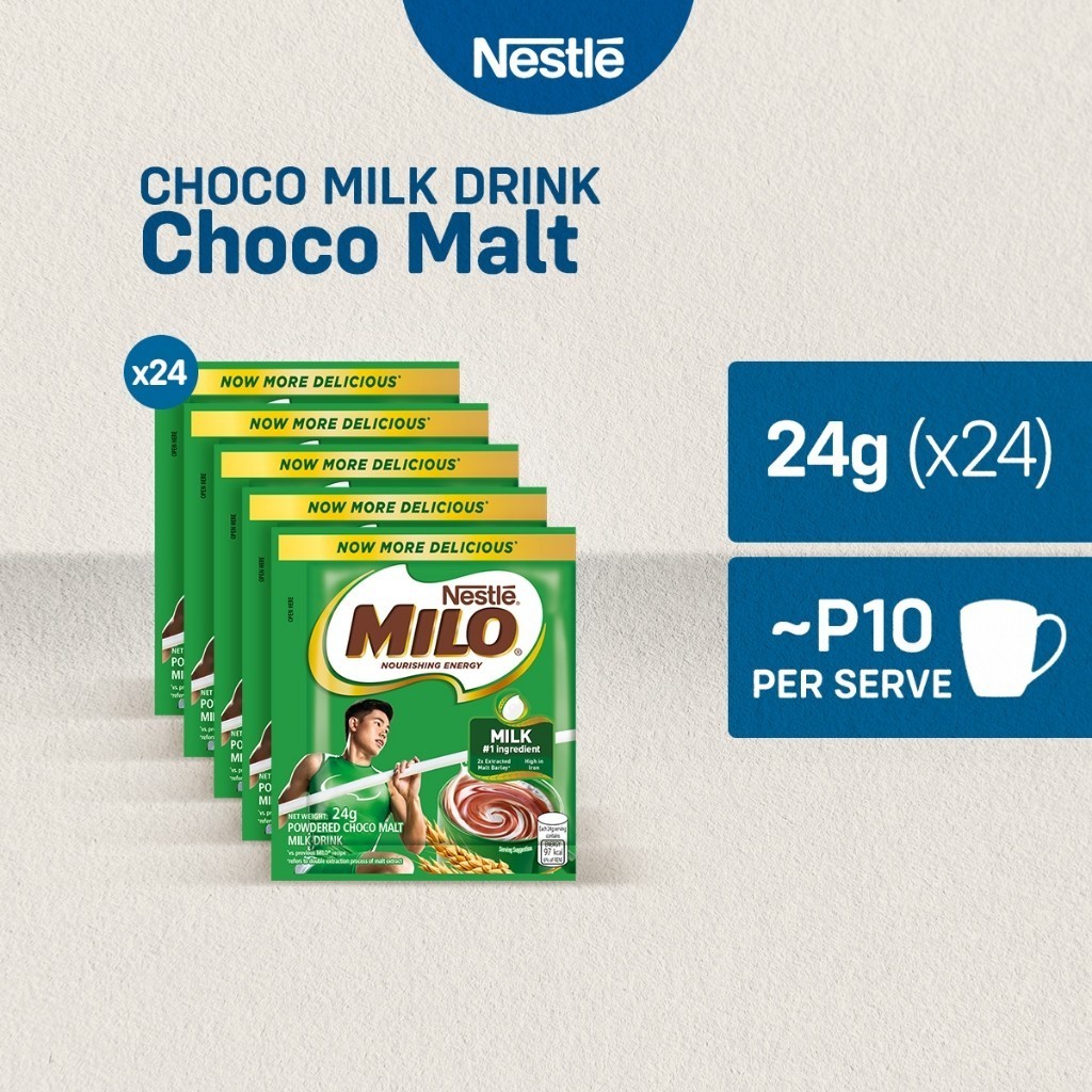 Milo Activ-Go Choco Malt Powdered Milk Drink 24g - Pack of 24 | Shopee ...