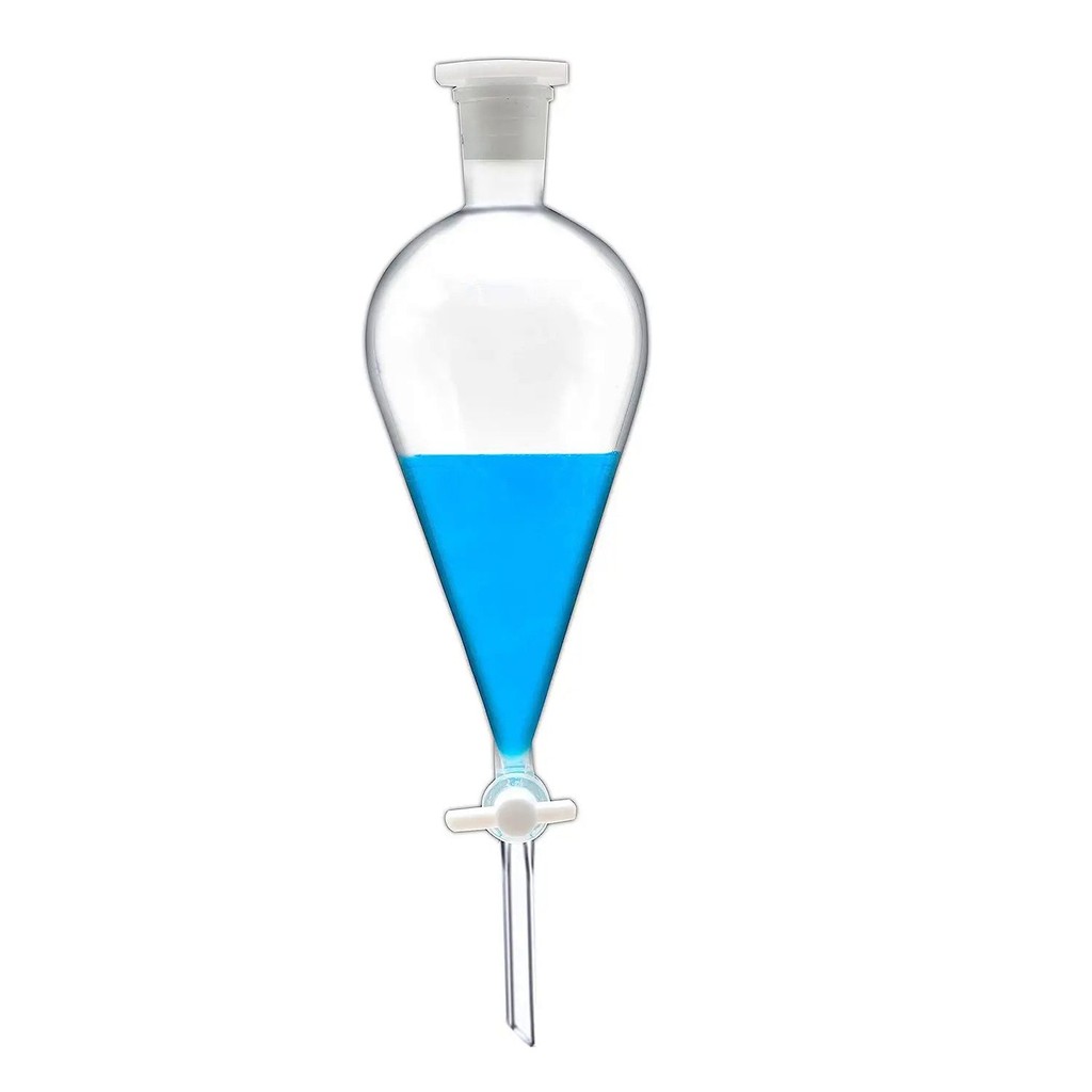 Lab glass pear-shaped Separating Conical Funnel With Glass Ground-in ...
