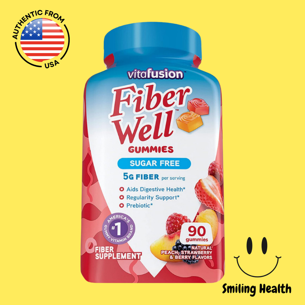 Vitafusion Fiber Well Non-Sugar 5g Natural Peach, Strawberry And Berry ...