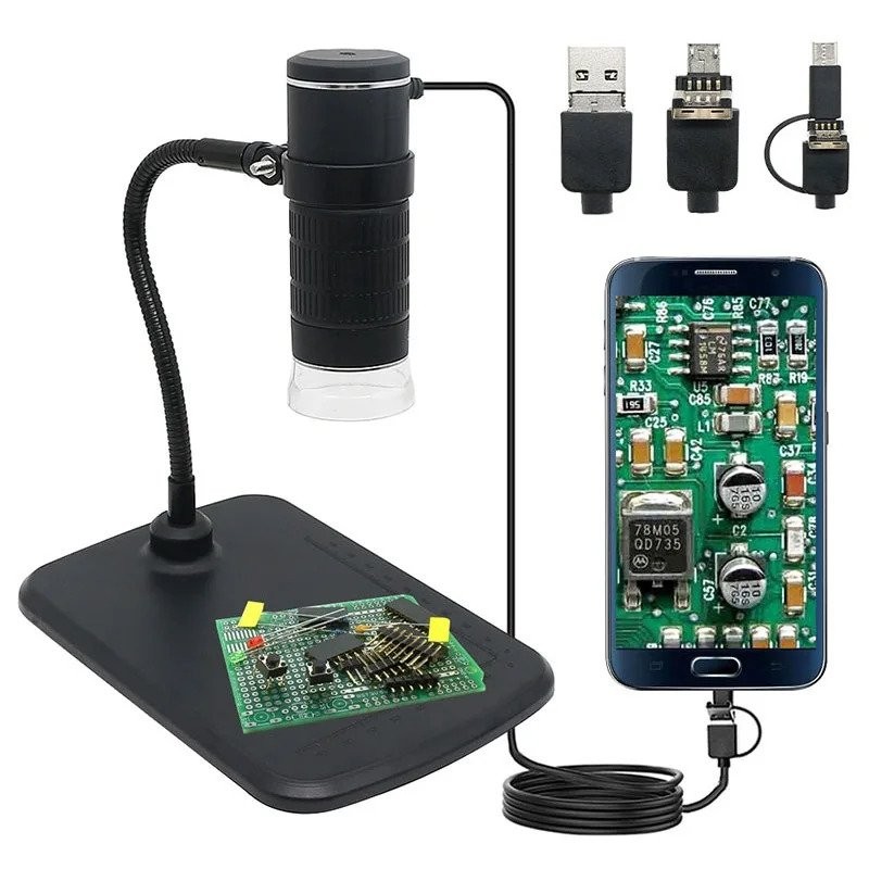 USB Microscope 1000X 3 IN 1 USB Digital Microscope Support Type C ...