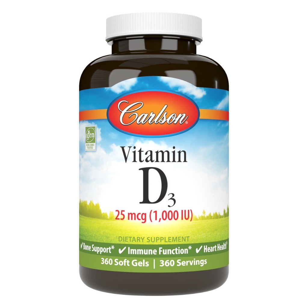 Carlson Vitamin D3 25mcg (1000IU) 360 Soft Gels | Shopee Philippines