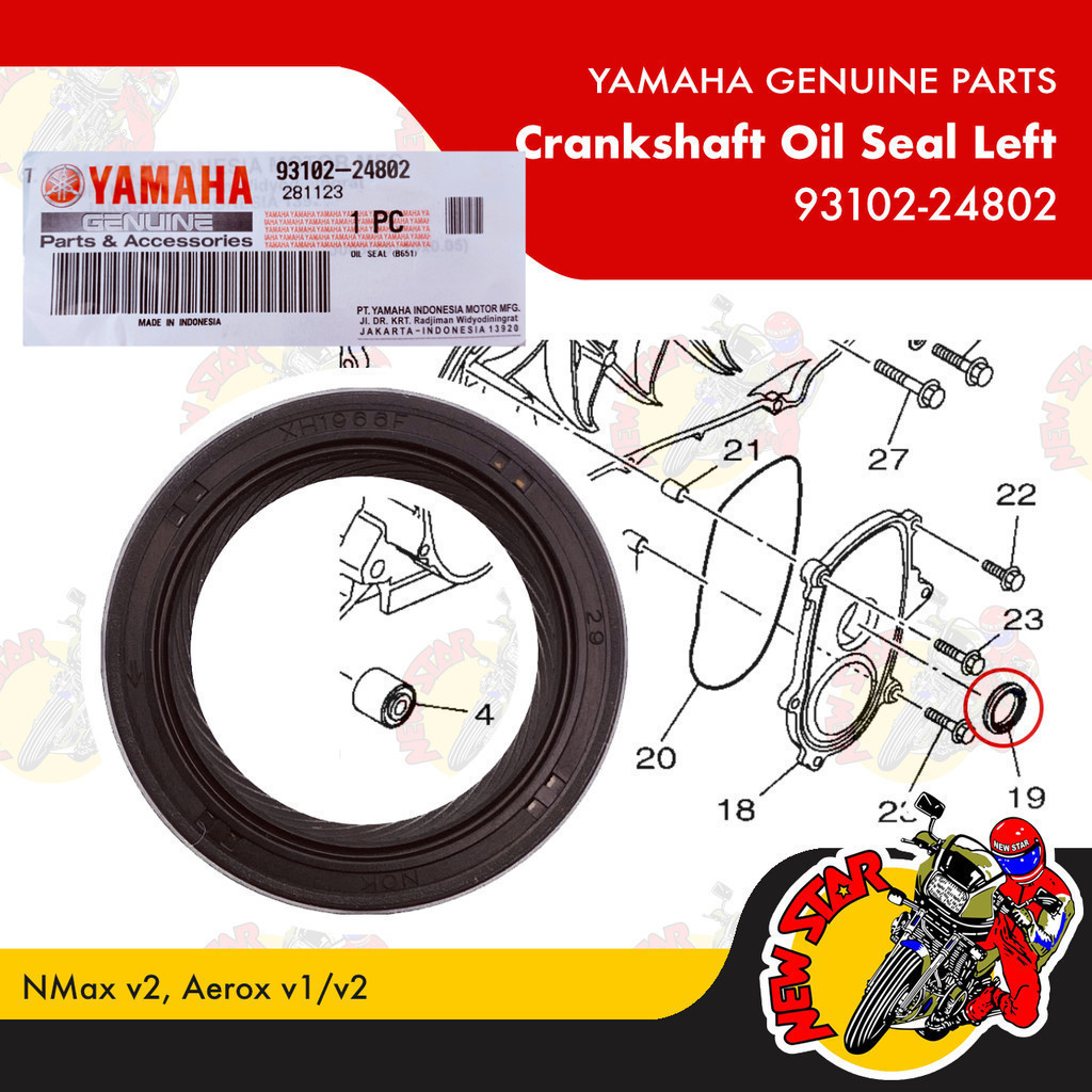 93102-24802 | Crankshaft Oil Seal Left | Genuine Yamaha parts | NMax v2 ...