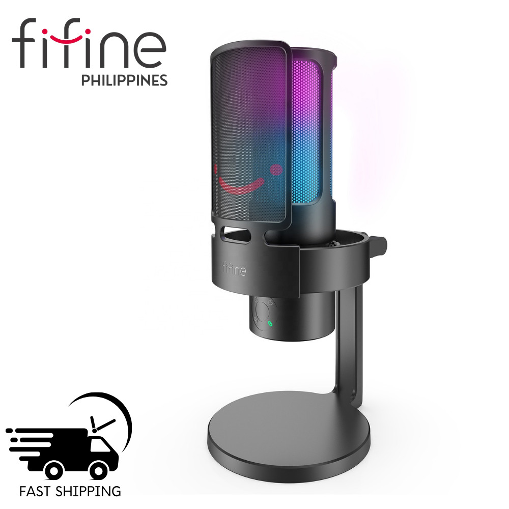 FIFINE AmpliGame A8 Plus Gaming USB Microphone, PC Computer Mic with 4 ...