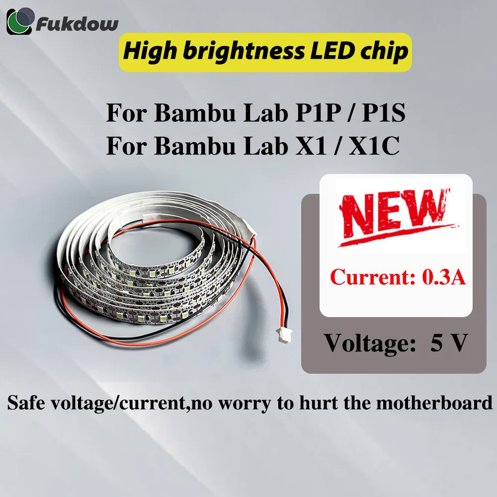 0.3A 5V Low current High brightness LED Lights Strip For Bambu Lab X1c ...