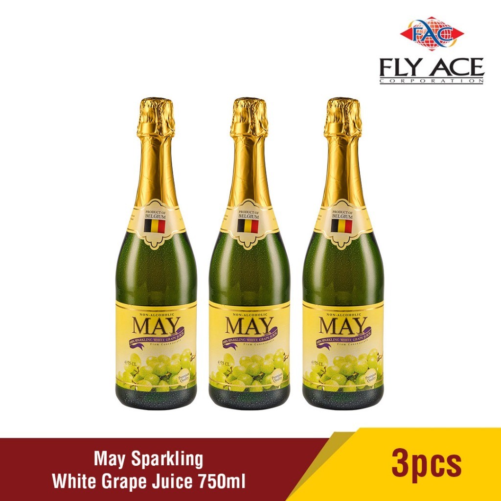 May Sparkling 100% White Grape Juice 750ml x 3 | Shopee Philippines