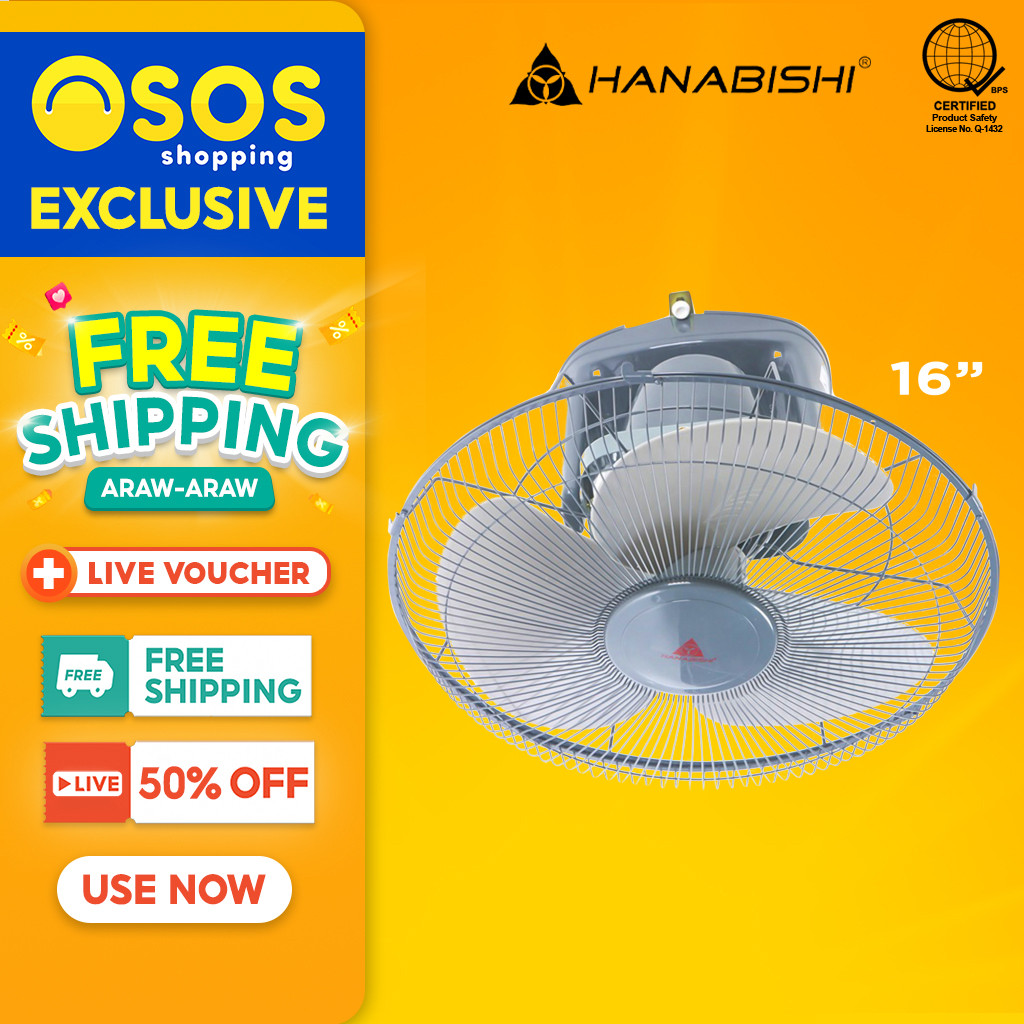 HANABISHI by OSOS Original 16inch Rotator Fan | Ceiling Fan | Electric ...