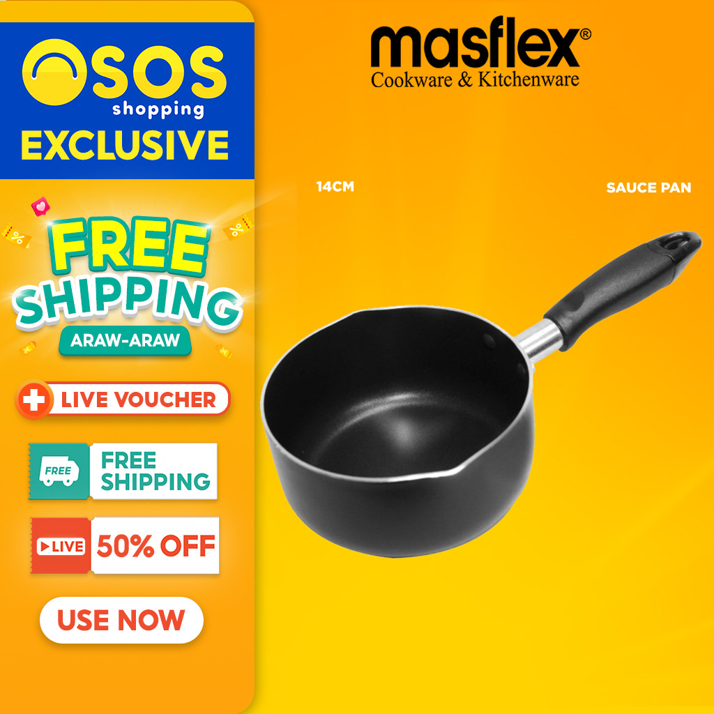 Masflex Original 14cm Aluminum Non-stick Saucepan NS-CX-101 •OSOS• | Shopee Philippines