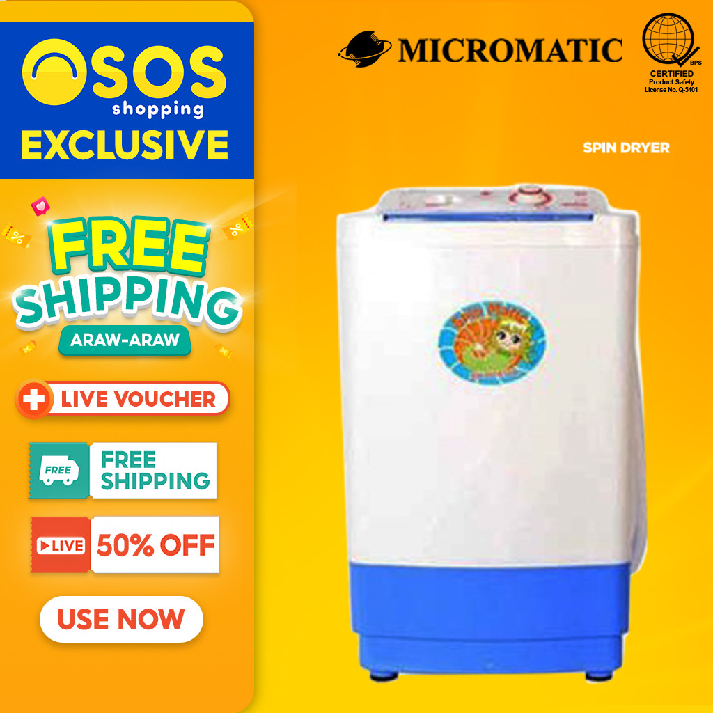 MICROMATIC Original Super Spin Dryer 5kg Powerful Spin Motor MSP-589 ...