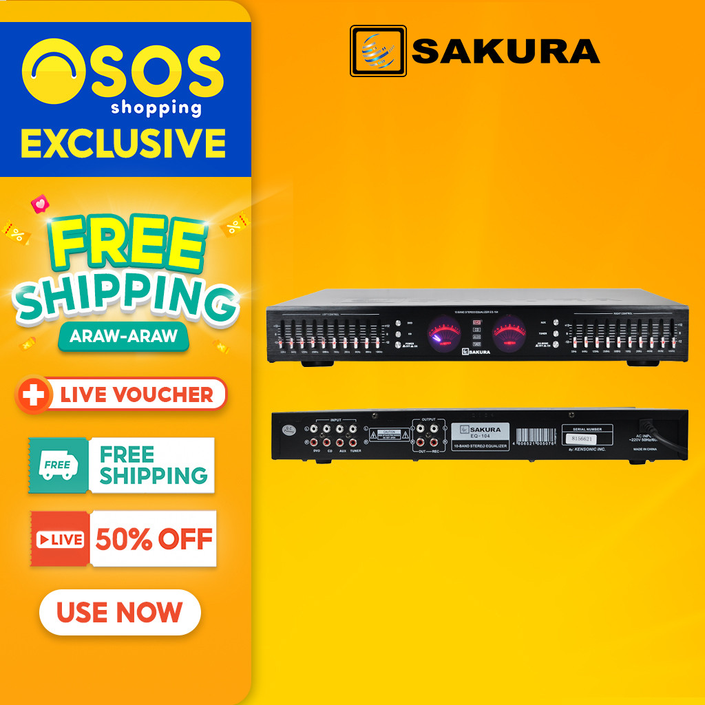 SAKURA ORIGINAL 2 Channel Stereo Graphic Equalizer EQ-104 •OSOS ...