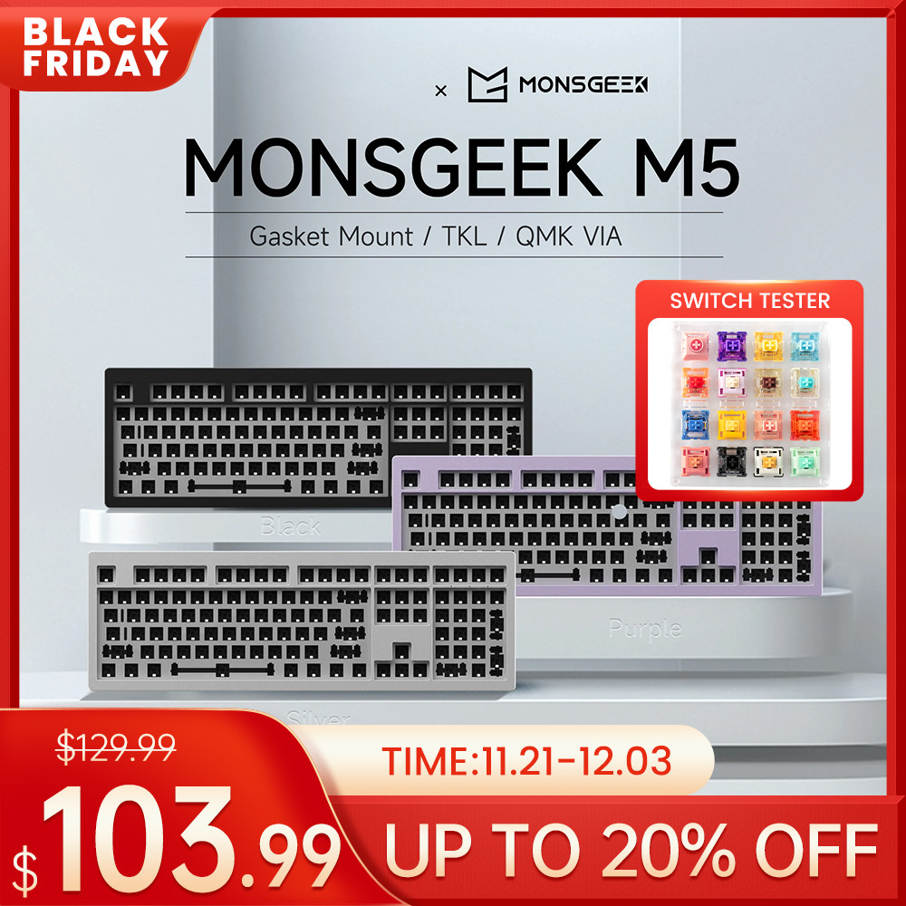 ♝MonsGeek M5 VIA/QMK Mechanical Keyboard CNC Aluminum Kit Full Size 108 ...