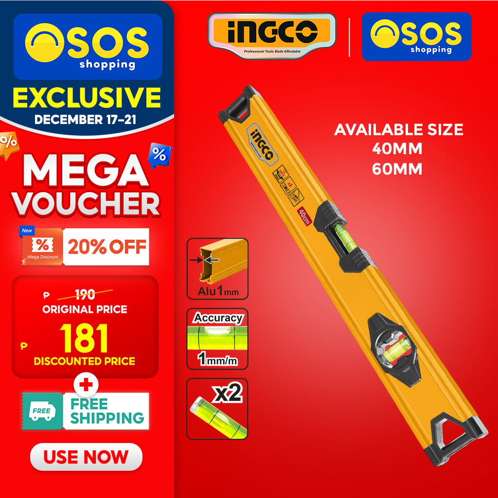 INGCO by OSOS Tools Spirit Level Cylinder spirit Bulbs Aluminum Level ...