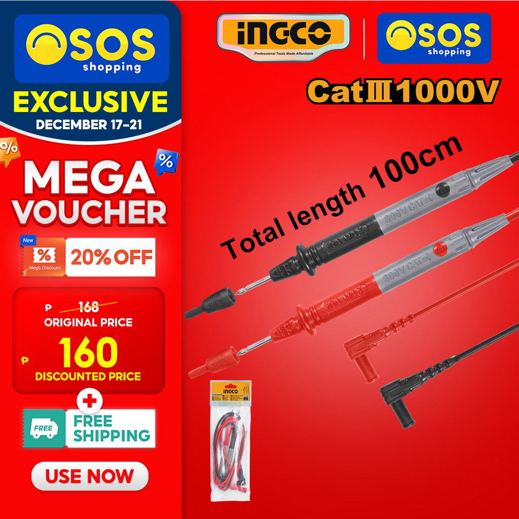 INGCO Test Lead ( MULTIMETER MULTITESTER ) TL1431 •OSOS• | Shopee ...