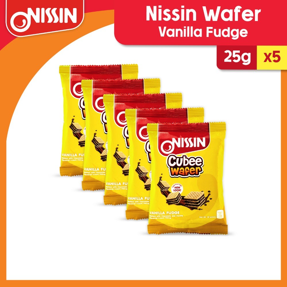Nissin Cubee Wafer Vanilla Fudge 25g X 5 | Shopee Philippines