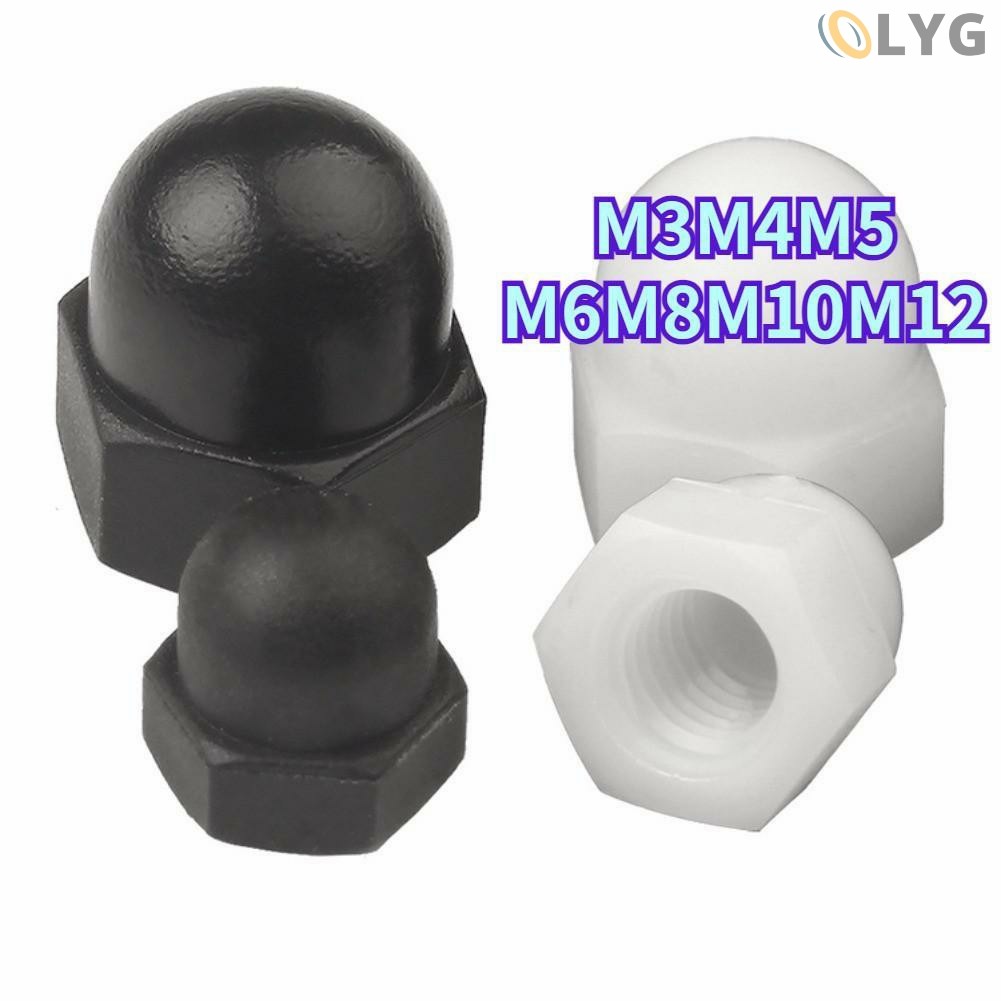 [LYG-P] White/Black Nylon Cap Nut Plastic Screw Cap M3/M4/M5/M6/M8/M10 ...