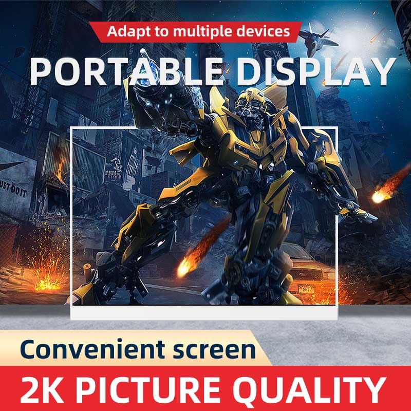 ⋚15 inch 2K 60Hz 100% sRGB 500cd Portable Monitor HDR IPS Type-C ...