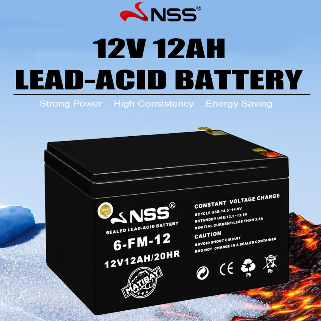 NSS Solar Battery 12V Household Sealed Lead Acid Battery Portable ...