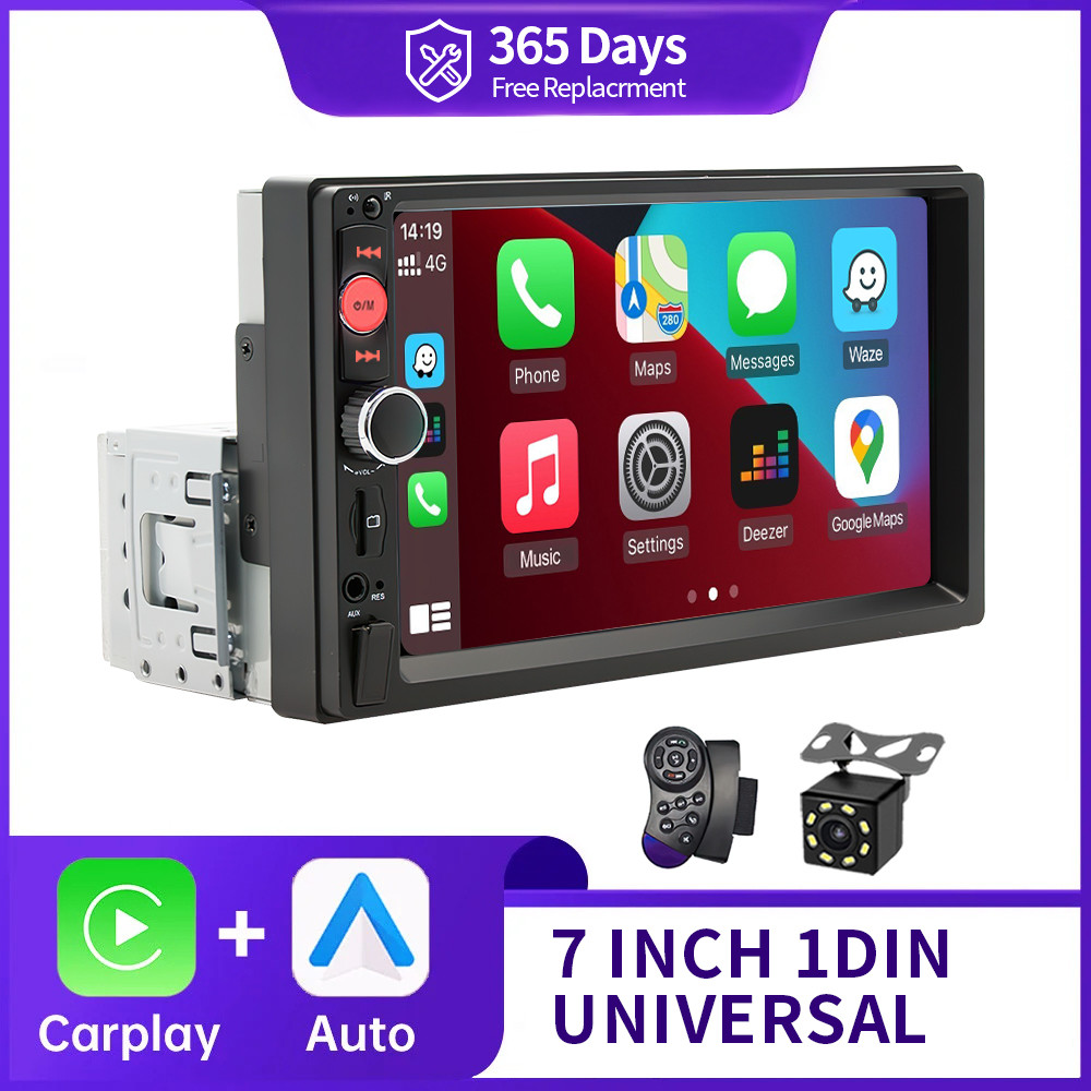~1 Din Universal Carplay Android Auto Car Radio Multimedia Player ...