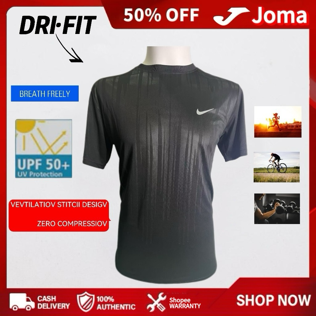 Nike Organic Men Sports Active short sleeve Shirt Quick Dry Gym ...