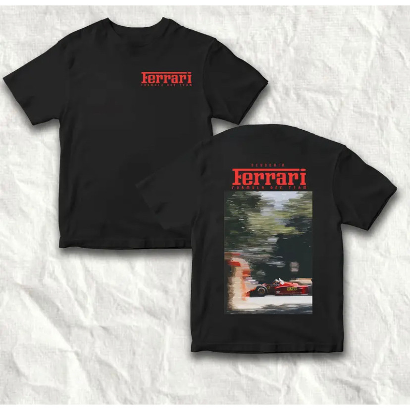 Ferrari Formula 1 Team Retro tee Cotton Crew Neck Plain tshirt Unisex t ...