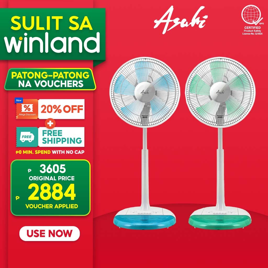Asahi by Winland 14-inches 5-Leaves Fan Blade Stand Fan / Electric Fan ...
