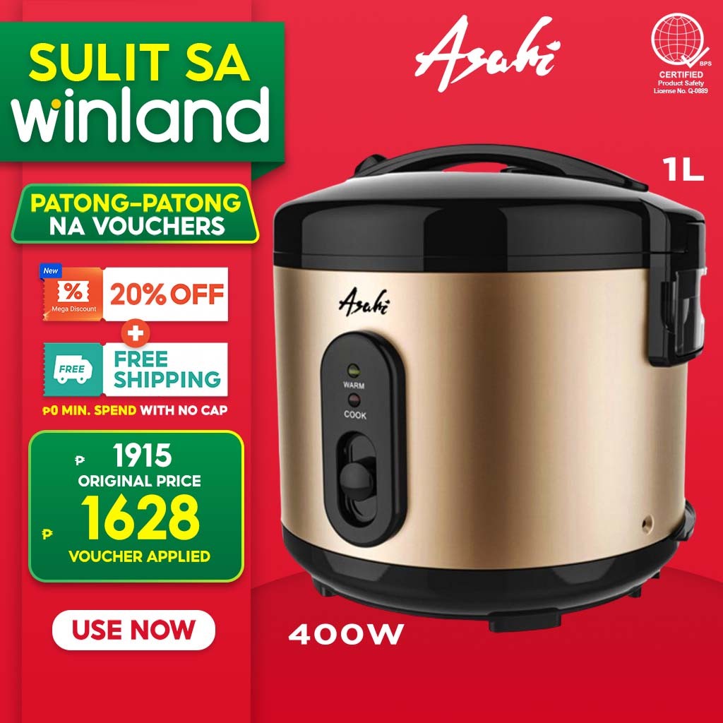 Asahi by Winland 5 Cups Rice Cooker with Aluminum Non-stick Inner Pot ...