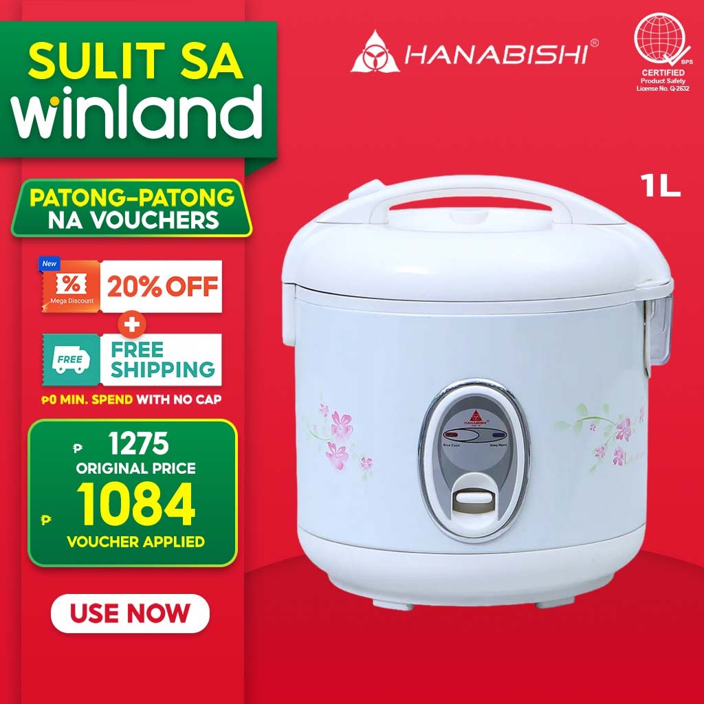 Hanabishi by Winland Jar Type Rice Cooker 1L serves 5 cups without ...