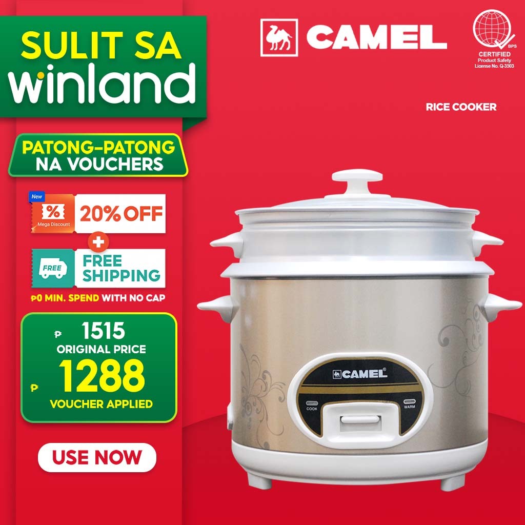 Camel Appliances by Winland Rice Cooker with Steamer 1.8 Liters 10 Cups ...