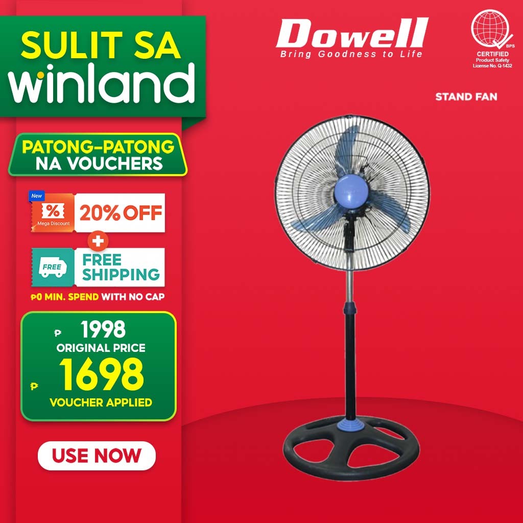Dowell by Winland Powerful Stand Fan Electric Fan 16" IFST-16B | Shopee ...
