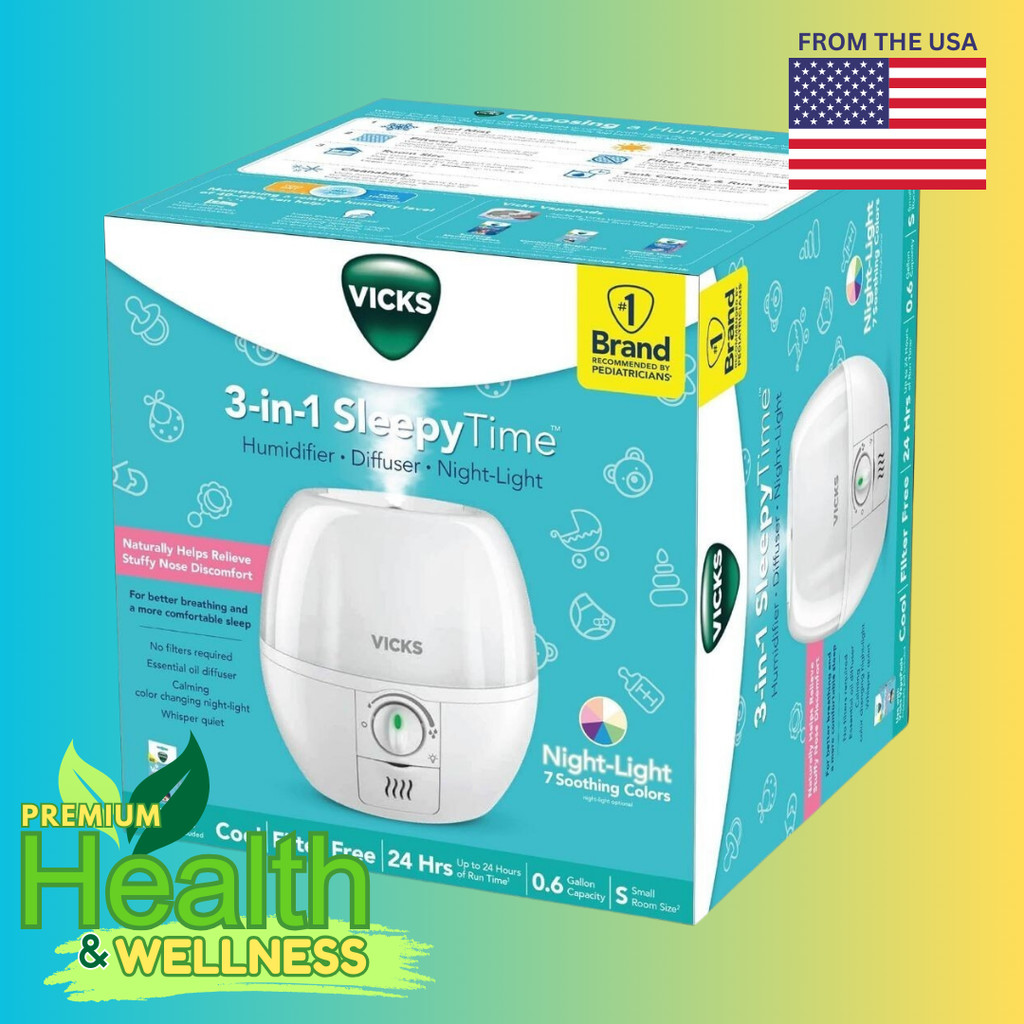Vicks 3-in-1 SleepyTime Humidifier - Diffuser - Night-Light for Small ...