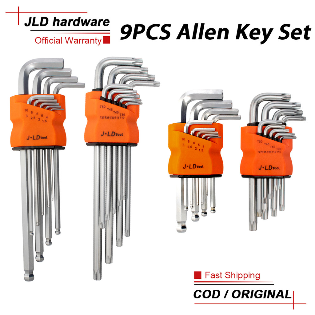 JLD 9PCS Allen Wrench Set Original High Quality Hex Wrench Set Hand ...