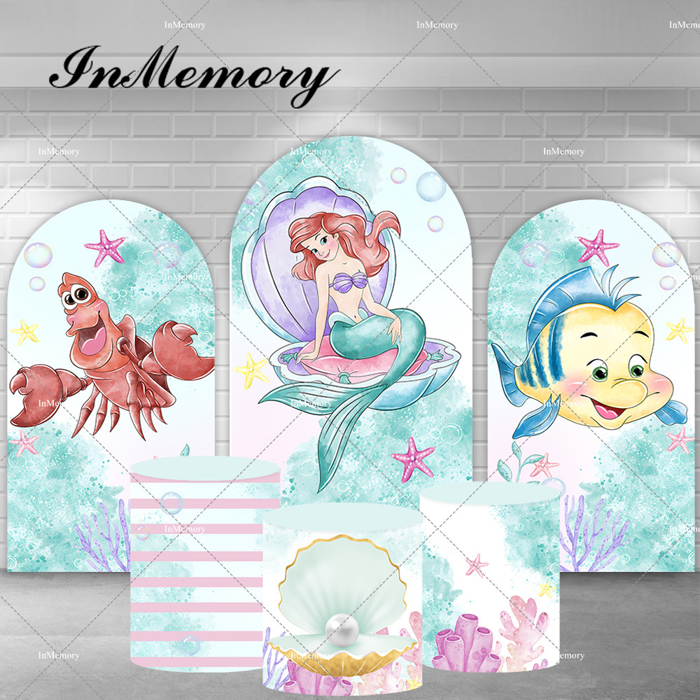 ⚕Under The Sea Arch Backdrop Cover Girls Little Mermaid Ariel Theme ...