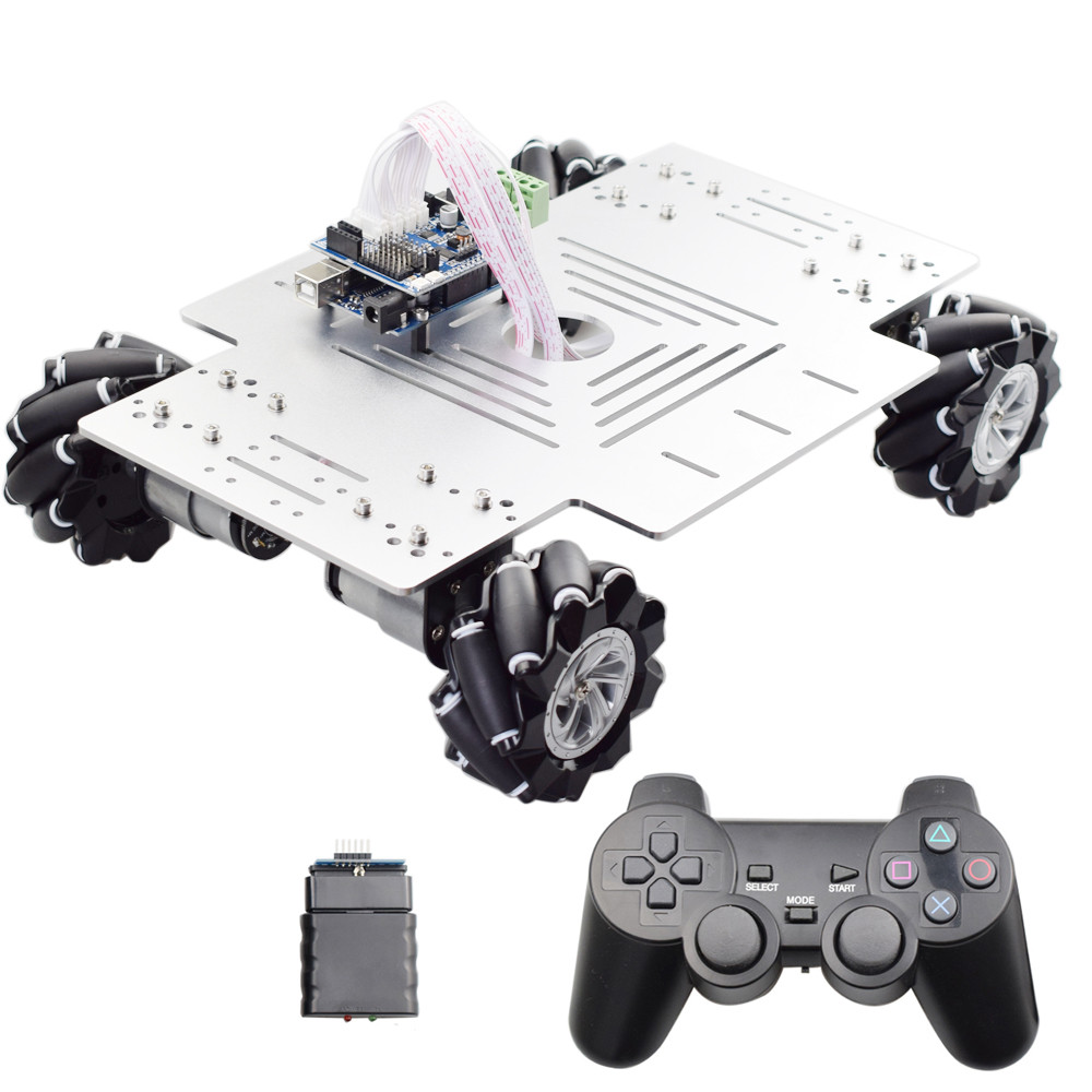 ♡15KG Load PS2 HC-06 Arduino RC Mecanum Wheel Robot Car Chassis Kit with DC 12V Encoder Motor DI ...