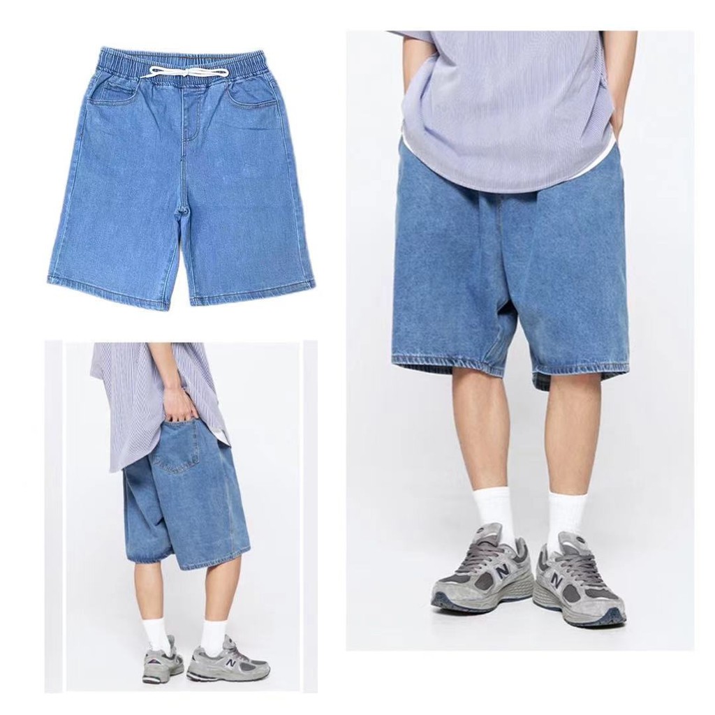 Baggy Short Garter Waist Denim | Shopee Philippines