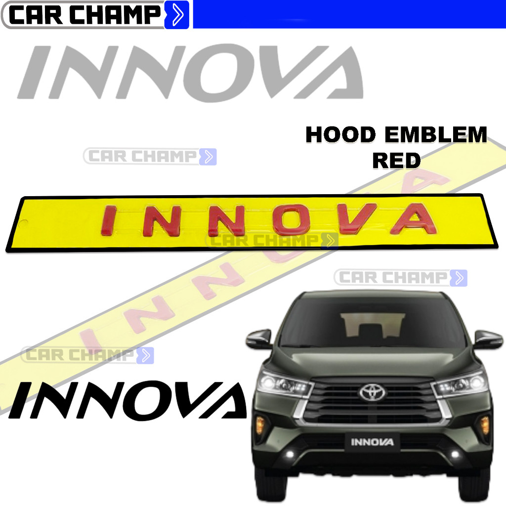 Toyota Innova 2016 to 2025 OEM Hood Emblem Red with Sticker guide 2017 ...